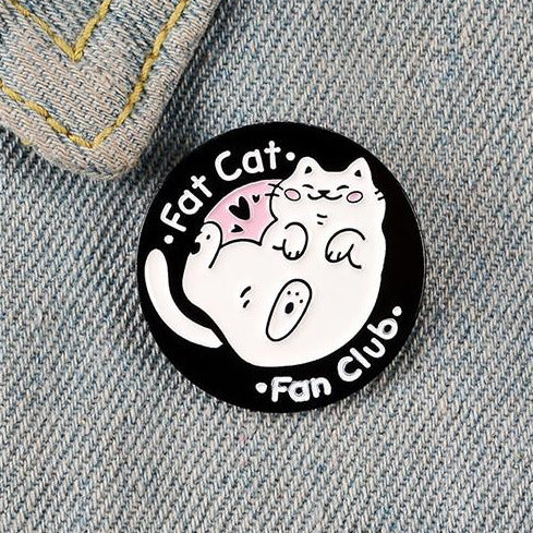 Black Fat Cat Club Enamel Pin Badge P29 – BOONBOON